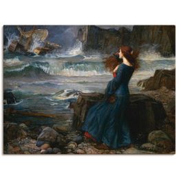Artland Leinwandbild &raquo;Der Sturm I&laquo; Frau 1 Stk. tlg. auf Holzrahmen gespannt blau Leinwand B/H/T: 80cm x 60cm, Leinwandbild Frau Querformat, 1 Stk.