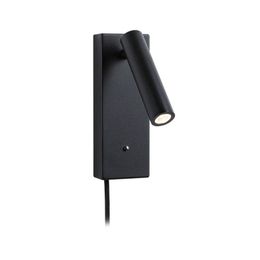 Paulmann LED Wandleuchte &raquo;Hulda 2,5W USBC 230V 3000K Metall&laquo; Warmwei&szlig; 3-step-dimmbar schwarz 1, H: 18cm