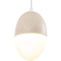 Paco Home Pendelleuchte &raquo;GREGG&laquo; E27 LED, E27, Lampe F&uuml;r Wohnzimmer Esszimmer K&uuml;che, H&ouml;henverstellbar beige 1, &Oslash; 13cm