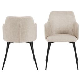 ACTONA GROUP Esszimmerstuhl &raquo;Ilsa&laquo; () Polsterstuhl, Armlehne, (Set, 2 st), Stoff, sitzh&ouml;he: 49 cm beige 100% Polyester B/H/T: 54,5cm x 84,5cm x 60cm, 