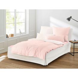 Irisette Wendebettw&auml;sche &raquo;Linea&laquo; 2 Stk. Hochwertige Premium Bettw&auml;sche rosa Mako-Satin, Obermaterial: 100% Baumwolle B/L: 155cm x 220cm, 1 Stk., 1 Stk., Mako-