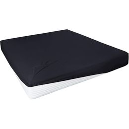 Primera Spannbettlaken &raquo;Elasthan-Feinjersey&laquo; PREMIUM, aus 95% gek&auml;mmter Baumwolle und 5% Elasthan, bis 28 cm H&ouml;he schwarz Jersey-Elasthan, Obermaterial: 95% 