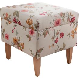 Home Affaire Hocker &raquo;Asino&laquo; bunt B/H/T: 48cm x 40cm x 48cm, Chenille, F&uuml;&szlig;e buchefarben