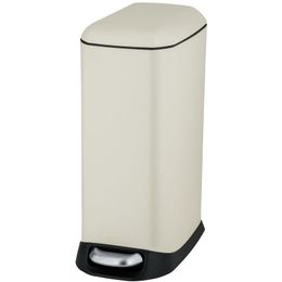 Wenko M&uuml;lleimer &raquo;Modell Design&laquo; 1 Beh&auml;lter Abfalleimer mit Absenkautomatik und herausnehmbarem Einsatz beige Edelstahl, Kunststoff B/H/T: 23,5cm x 