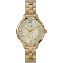 Timex Damen Quarzuhr &raquo;PEYTON&laquo; Armbanduhr, Damenuhr,Edelstahlarmband,analog gold Einheitsgr&ouml;&szlig;e