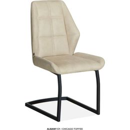 OMG Design Esszimmerstuhl &raquo;Albany&laquo; (Set) 2 Stk.Esszimmerstuhl, pflegeleichter Bezug beige Polyester B/H/T: 51cm x 98cm x 62cm, 2 Stk., Stoff 