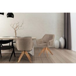 Kayoom Polsterstuhl &raquo;Stuhl Dian 225 bequem, formsch&ouml;nes Design&laquo; () 1 Stk.stabil & robust, hochwertige Verarbeitung, bequem grau Stoff aus Polyester-Boucl&eacute;, 