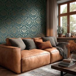 Livingwalls living walls Vliestapete &raquo;Vibes & Styles Davide &ndash; Maison Du Temps Vliestapete&laquo; ornamental leicht strukturiert Elegantes Ornamentdesign mit Vintage-