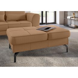 Sit & More sit&more Hocker &raquo;Bendigo&laquo; mit Klappfunktion, Bodenfreiheit 15 cm, wahlweise in 2 Fu&szlig;farben braun B/H/T: 114cm x 45cm x 71cm, NaturLEDER ,mit schwarzem