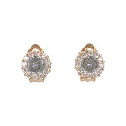 Firetti Damen Paar Ohrclips &raquo;edel und elegant&laquo; mit Glasstein, Strassstein gold 13mm, Materialmix