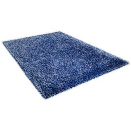 Theko Hochflor-Teppich &raquo;Girly&laquo; rechteckig 50 mm H&ouml;he besonders weich durch Microfaser, ideal im Wohnzimmer & Schlafzimmer blau Kunstfaser B : 50cm 1 