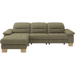 Home Affaire Ecksofa &raquo;Basel, mit vollmotorischem Relaxkomfort, Breite 283cm&laquo; gr&uuml;n 100% Polyester B/H/T: 280cm x 84cm x 184cm, Easy care, Recamiere 