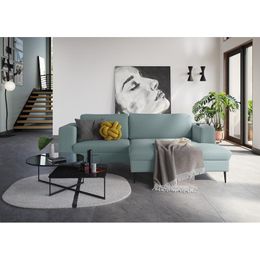 DOMO collection Ecksofa &raquo;Modica kompakt und elegant, Breite 244, L-Form&laquo; Auch in Cord, Fu&szlig;h&ouml;he passend f&uuml;r g&auml;ngige Saugroboter! gr&uuml;n B/H/T: 244cm x 