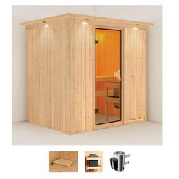 Karibu Sauna &raquo;Finja&laquo; Set, Ofen 3,6 kW intgr. Strg beige Saunaofen, integrierte Steuerung, 3,6 kW