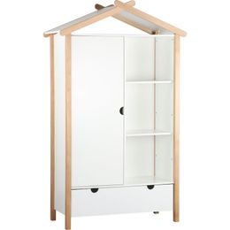 M&ouml;bilia Kleiderschrank &raquo;Dolidoo&laquo; f&uuml;r das Kinderzimmer wei&szlig; Holzwerkstoff, Massivholz wei&szlig;, B/H/T: 112cm x 187cm x 51cm, Schubladen: 1 Stk. T&uuml;ren: 1 Stk.
