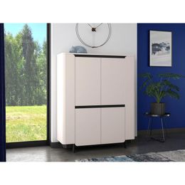 FORTE Vitrine &raquo;Vodol&laquo; Highboard, Soft Close, ABS Kanten beige Holzwerkstoff Kashmir Beige, B/H/T: 130,3cm x 161,1cm x 44,8cm, T&uuml;ren: 2 Stk.