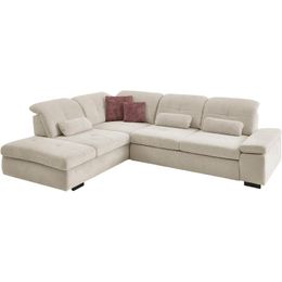 Die PlanBar Ecksofa &raquo;MP-IN16012 L-Form Kaltschaum-Polsterung&laquo; inkl. Sitztiefenverstellung, optional mit Funktionen beige 85% Polyester;15% Nylon B/H/T