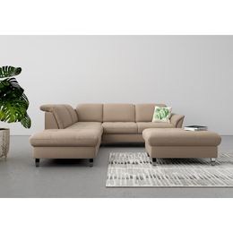 Sit & More sit&more Ecksofa &raquo;Maggiore L-Form&laquo; wahlweise mit Kopfteilverstellung, Schlaffunktion und Stauraum grau 98% Polyester, 2% Polyamid B/H/T: 261cm x 88cm 