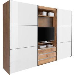 wimex Schwebet&uuml;renschrank &raquo;Magic by fresh to go&laquo; tolles EXTRA: mit drehbarem TV-Element, Fronten aus Glas braun B/H/T: 300cm x 236cm x 65cm, Schubladen: 4 