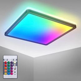 B.K.LICHT LED Deckenleuchte &raquo;BK_PL1551 RGBW Deckenlampe, LED Panel, Ultraflach, mit Farbwechsel&laquo; LED-Modul 1 Stk. Neutralwei&szlig; Dimmbar, mit Backlight, mit 