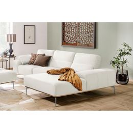 W.Schillig Ecksofa &raquo;run, Designsofa mit tollem Sitzkomfort, bequem, L-Form&laquo; mit elegantem Holzsockel, F&uuml;&szlig;e in Chrom gl&auml;nzend, Breite 319 cm wei&szlig; 