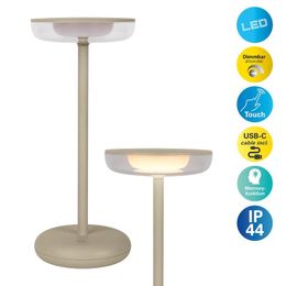 N&auml;ve n&auml;ve LED Tischleuchte &raquo;Pasi&laquo; LED-Modul 1 Stk. Warmwei&szlig; dimmbar per Ber&uuml;hrungssensor, Memoryfunktion, Akku, USB-C-Ladekabel beige 1, &Oslash; 11cm H: 26,4cm, 