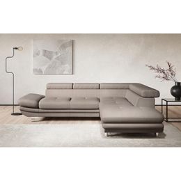 COTTA Ecksofa &raquo;Enterprise L-Form, B: 277 cm&laquo; Arm- & Kopfteilverstellung, optional Schlaffunktion grau Softlux -Kunstleder;Luxus-Kunstleder B/H/T: 