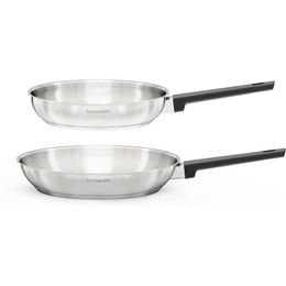 Hanseatic Pfannen-Set &raquo;SMART&laquo; Edelstahl 18/10 Set, 1x Pfanne &Oslash; 24 cm und 28 cm, 2 tlg. ohne Beschichtung, energiesparend, f&uuml;r alle Herdarten, inkl. Induktion 