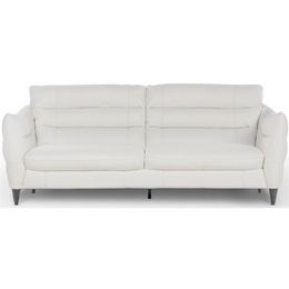 Calia italia 3-Sitzer &raquo;Cabrini, Design trifft super Sitzkomfort,&laquo; in Leder, 220 cm Breite, ohne elektrische Relaxfunktion wei&szlig; B/H/T: 220cm x 93cm x 