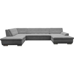 OTTO home Wohnlandschaft &raquo;Tornby 360 x 201 cm, mit Steppungen, modern & stabil&laquo; mit Schlaffunktion, U-Form, aus Pet Friendly Bezug grau 100% Polyester