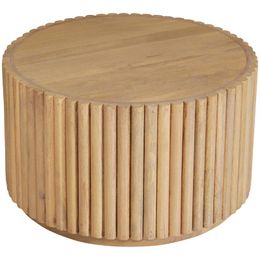 Sit Couchtisch &raquo;Mango Massivholz Ribbed Look S&auml;ulenfu&szlig; 55 cm Design&laquo; Mango Massivholz Couchtisch im Ribbed Design mit S&auml;ulenfu&szlig; beige B/H/T: 55cm x 