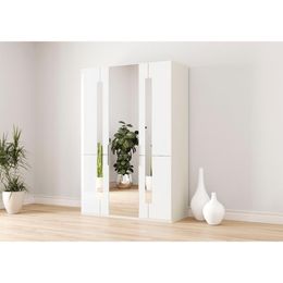 Musterring Kleiderschrank &raquo;Imola W&laquo; inkl. Einlegeb&ouml;den und Kleiderstangen, mit Glas- und Spiegelt&uuml;ren wei&szlig; Floatglas, Holzwerkstoff B/H/T: 148,4cm x 236cm x 58cm