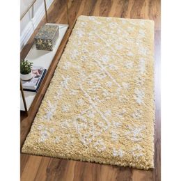 MyFlair Hochflor-L&auml;ufer &raquo;Temara Shag, LAGERR&Auml;UMUNG&laquo; rechteckig 51 mm H&ouml;he Teppich-L&auml;ufer, gewebt, Scandi Design, ideal im Flur & Schlafzimmer gelb 