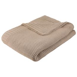 OTTO home Wohndecke &raquo;Phelon&laquo; 100% Baumwolle, Trendiges Strickmuster, 130 &times; 170 cm, 540 g/m&sup2;, weich grau Baumwolle B/L: 130cm x 170cm