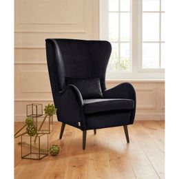 Home Affaire Sessel &raquo;Sallito, Ohrensessel, TV-Sessel&laquo; f&uuml;r Wohnzimmer, auch in Samtcord schwarz Struktur Hahnentritt (67% Polypropylen, 33% Polyester);