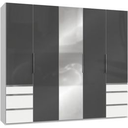 wimex Kleiderschrank &raquo;Level by fresh to go&laquo; mit Glas-und Spiegelt&uuml;ren wei&szlig; B/H/T: 250cm x 216cm x 58cm, Schubladen: 6 Stk. T&uuml;ren: 5 Stk.