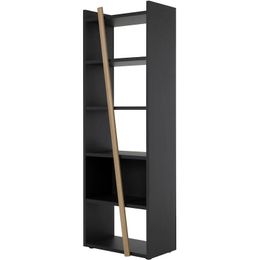 Ablageregal &raquo;ITALIC&laquo; Offen und praktisch: Erg&auml;nzt optimal den Stauraum in Ihrem B&uuml;ro. schwarz Holzwerkstoff B/H/T: 63cm x 185cm x 36cm, 5 Stk. offene 