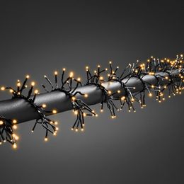 Konstsmide LED-Lichterkette &raquo;Weihnachtsdeko aussen&laquo; 960 Stk.-flammig Micro LED B&uuml;schellichterkette Cluster, 960 bernsteinfarbene Dioden schwarz Dioden