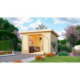 Karibu Gartenhaus &raquo;Rabensee 1&laquo; naturbelassen beige Holzwerkstoff Einheitsgr&ouml;&szlig;e