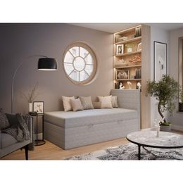 FORTE Einzelbett &raquo;LUNO inkl. Bettkasten, Breite: 100cm&laquo; Liegefl&auml;che L&auml;nge B: 200cm x 100cm, H&ouml;he Bett: 59,5cm H&ouml;he Bettseite: 58cm H&ouml;he Liegefl&auml;che: 
