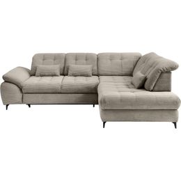 Home Affaire Ecksofa &raquo;Lazio modern und bequem, schmale Armlehnen, tolle Detailverarbeitung&laquo; zwei verschiedene Fu&szlig;farben w&auml;hlbar beige 93% Polyester, 7