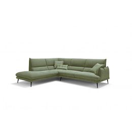 Egoitaliano Ecksofa &raquo;FUNNY, hochwertiges & aktuelles Design, bequeme R&uuml;ckenlehne, L-Form&laquo; toller Sitzkomfort, hochwertiger Strukturmix-Bezug, Breite 265cm gr&uuml;n 48