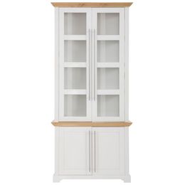 OTTO home Vitrine &raquo;Melissa&laquo; aus massiver Kiefer, FSC zertifiziert, Breite 94 cm gelb Massivholz B/H/T: 94cm x 210cm x 39cm, T&uuml;ren: 4 Stk., 