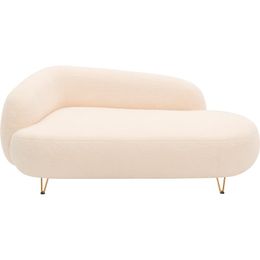 LOOKS by Wolfgang Joop Ecksofa &raquo;Looks XVI L-Form&laquo; beige 100% Polyester B/H/T: 183cm x 75cm x 105cm, Flausch, Longchair links, F&uuml;&szlig;e: Metall goldfarben