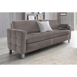 Sit & More sit&more 3-Sitzer &raquo;Pablo&laquo; grau Kunstleder SOFTLUX / Struktur (100% Polyester);Flachgewebe (100% Polyester) / Struktur (100% Polyester) B/H/T: 163cm x 