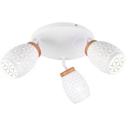 REALITY LEUCHTEN Deckenleuchte &raquo;BIDAR, Deckenlampe mit 3 schwenkbaren Spots, exkl 3x E14 max 10W&laquo; E14 1 Stk. warmwei&szlig; - kaltwei&szlig; Metall-Lampenschirm 