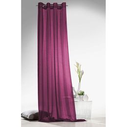 Weckbrodt-Gardinen Vorhang &raquo;Klara&laquo; &Ouml;sen 1 Stk. tlg. Wildseiten-Optik, halbtransparent, Gardine, Store lila Polyester 245cm, &Ouml;sen, 140cm