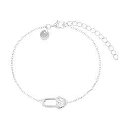 Tom Tailor Damen Tom Tailor Silberarmband &raquo;Sicherheitsnadel-Optik&laquo; mit Zirkonia (synth.) silber 20cm, Silber 925 (Sterlingsilber)