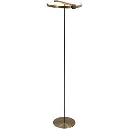 Searchlight Stehlampe &raquo;Aerial LED Floor Lamp, Gold and Black Metal&laquo; LED-Modul 1 Stk. Extra-Warmwei&szlig; schwarz 1, H: 128,5cm, 1 Stk.