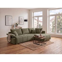 Collection AB Ecksofa &raquo;Funtastic, Breite 213 cm&laquo; mit Schlaffunktion, Bettkasten, Armverstellung und Bonnelfederkern gr&uuml;n 100%Polyester B/H/T: 213cm x 
